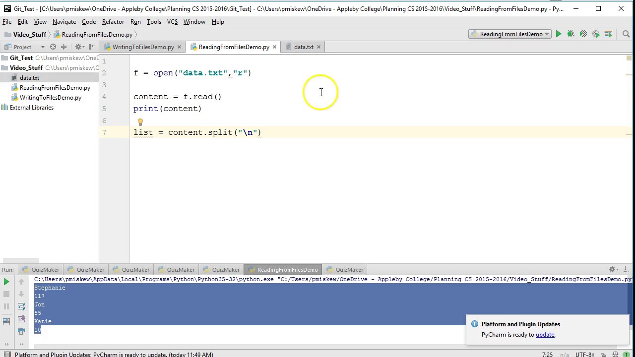 The Basics - Python 3: Reading From Files