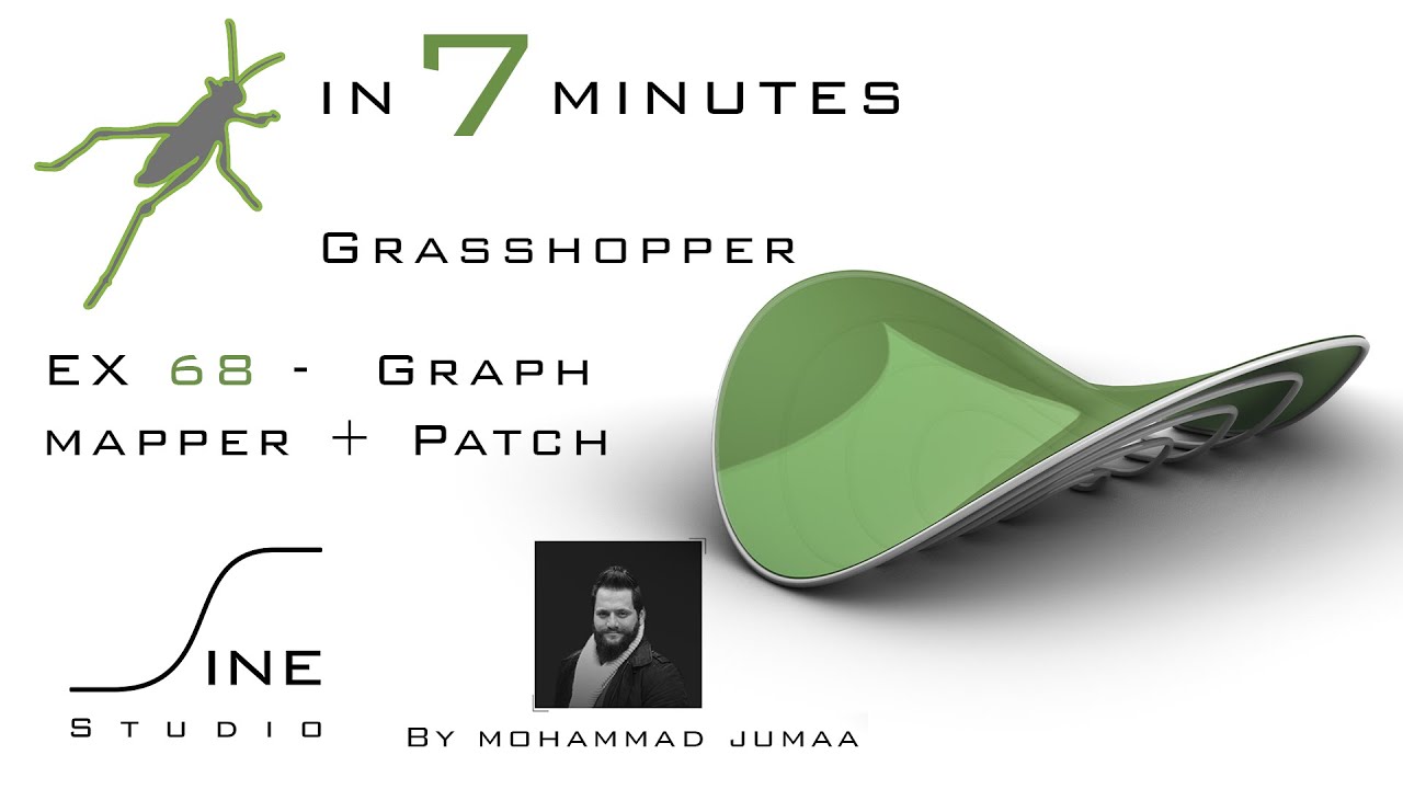 Grasshopper tutorial in 7 minutes - EX 68 - Graph mapper + Patch