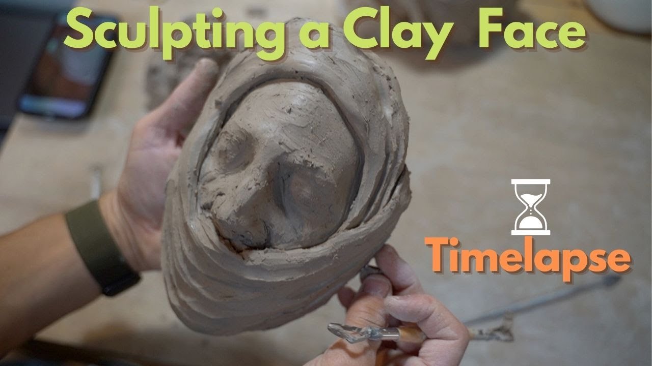 Sculpting a Face in Clay- Partial Timelapse