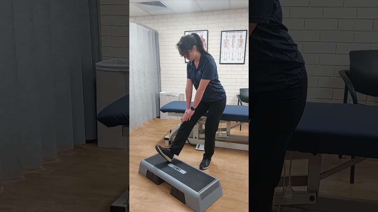 Hamstring stretch on step