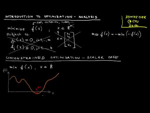 L1.1 - Introduction to unconstrained optimization: first- and second-order conditions (scalar case)