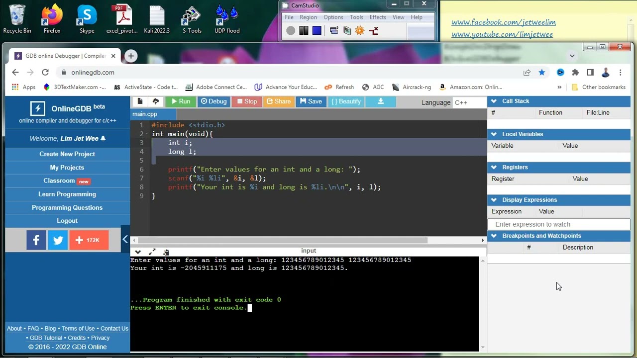 C Programming ~ Integer Vs. Long Integer
