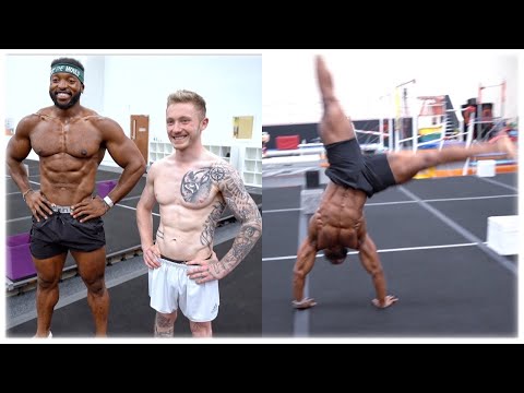 Bodybuilder Obi Vincent Does Gymnastics with Olympian Nile Wilson
