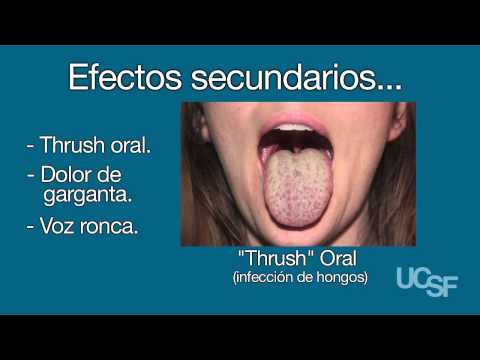UCSF Pediatric Pulmonary Asthma Teaching Spanish 7 MDI con espaciador y máscara
