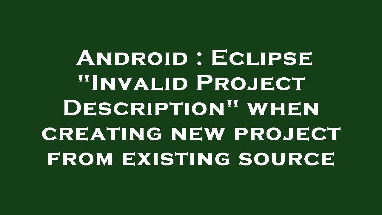 Android : Eclipse 