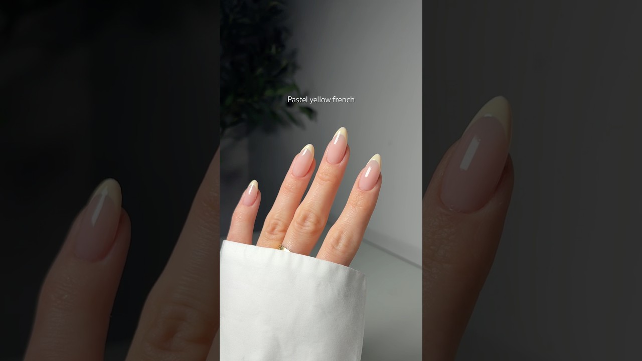 pastel yellow french alll summer #music #trending #nails #simplenails #nailinspo #trendingnails