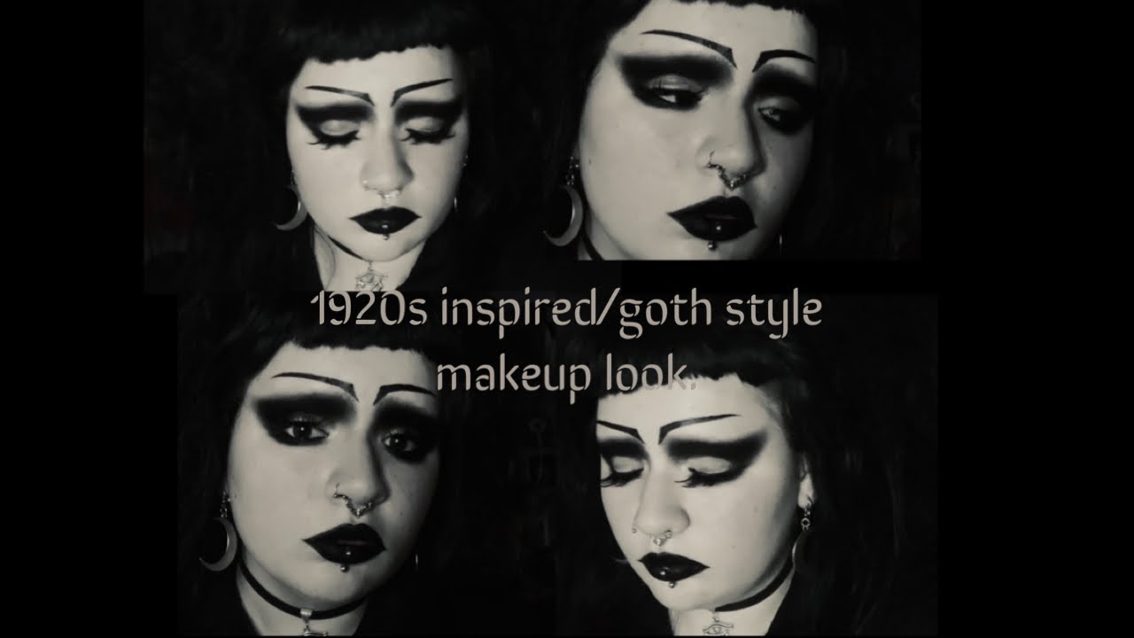 1920s inspired/goth style makeup look.