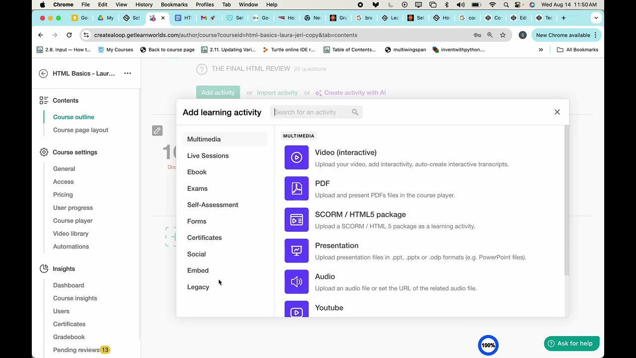 LearnWorlds - Embed Editable CodePen