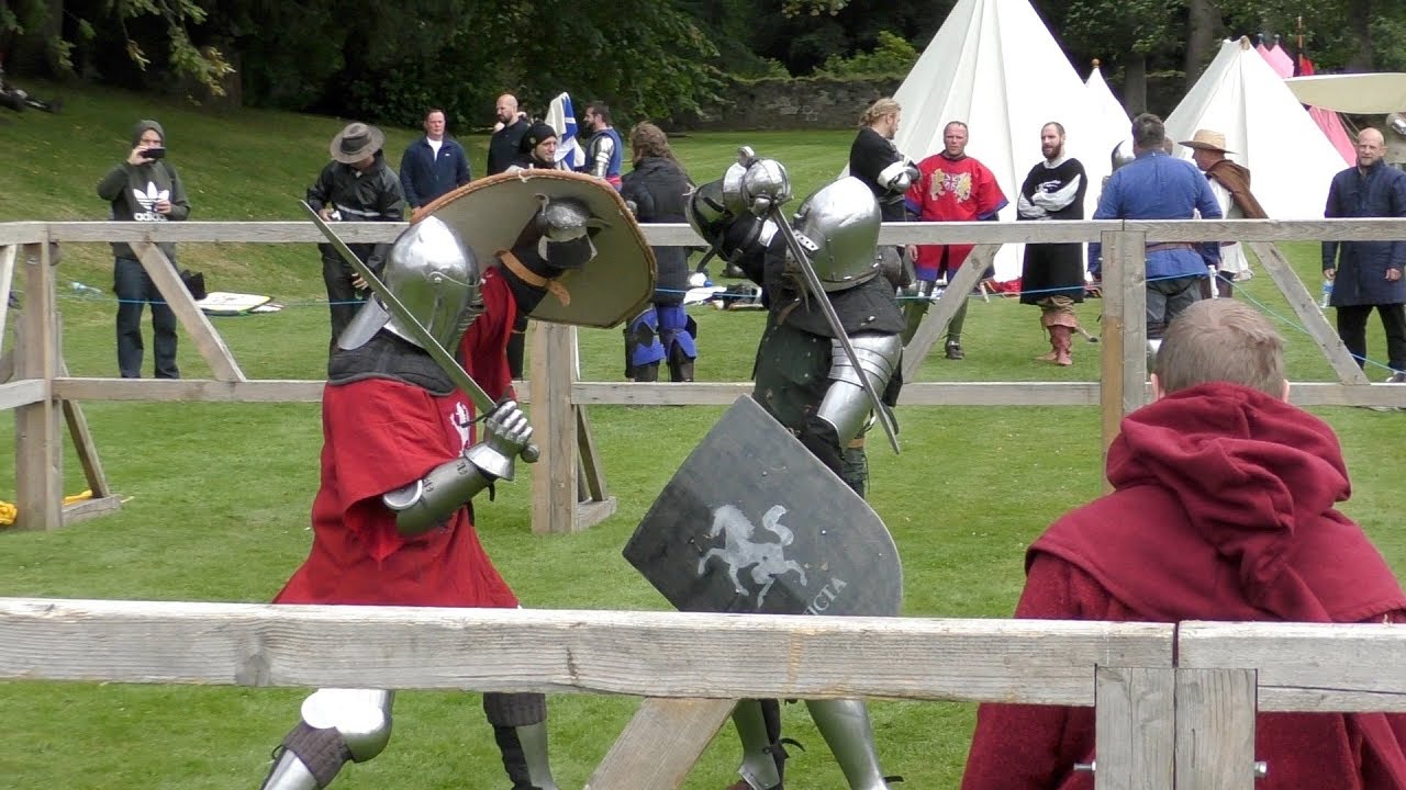 Sword & shield Medieval combat finals at the 2017 Tournament of Destiny, Scone Palace, Scotland