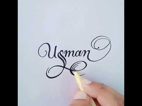 Usman Name Calligraphy | Usman Stylish Name Writing by WK Writes