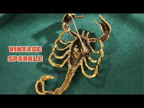 Golden Scorpion Brooch – Vintage Sparkle for Men