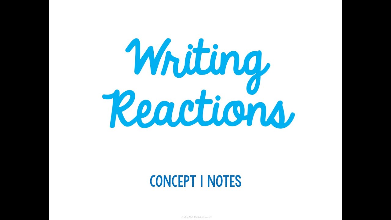 Unit 5 Chemical Reactions Concept 1 Notes