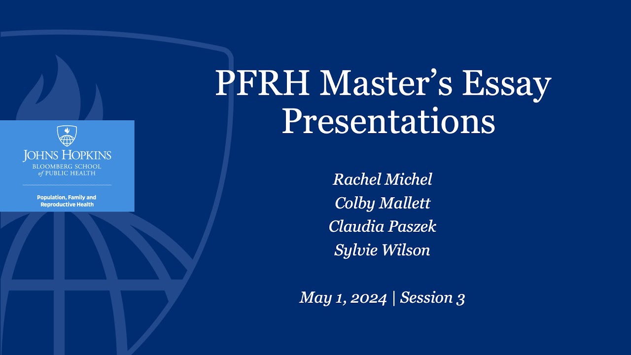 PFRH Master's Essay Presentations | May 1, 2024 - Session 3
