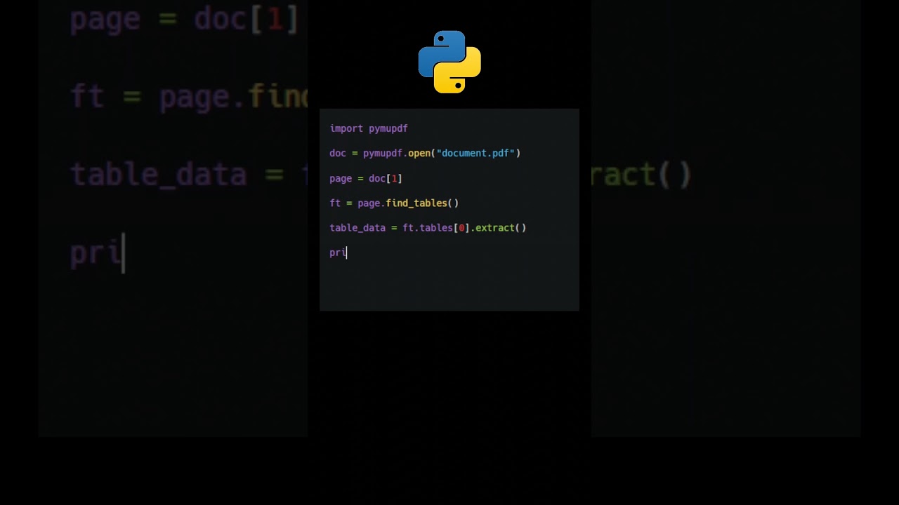 Find and Extract Tables from PDFs in Python with PyMuPDF #learnpython #programming #pdfautomation