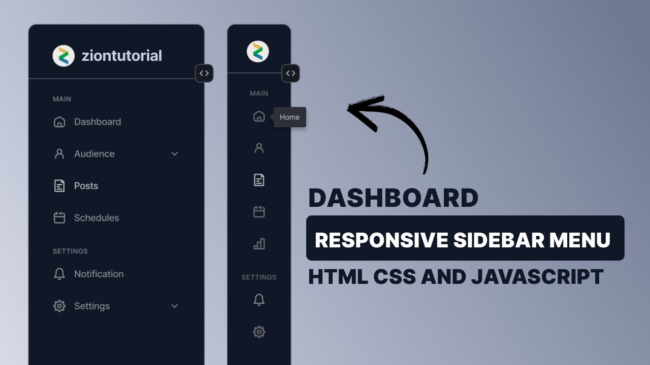 Responsive Sidebar Menu in HTML, CSS, & JavaScript - Beginner | Mini Project | Free Source Code