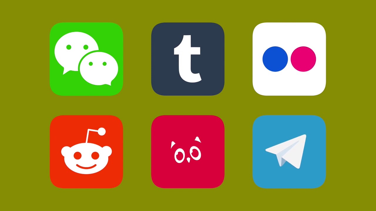 6. Vector animated social media icons