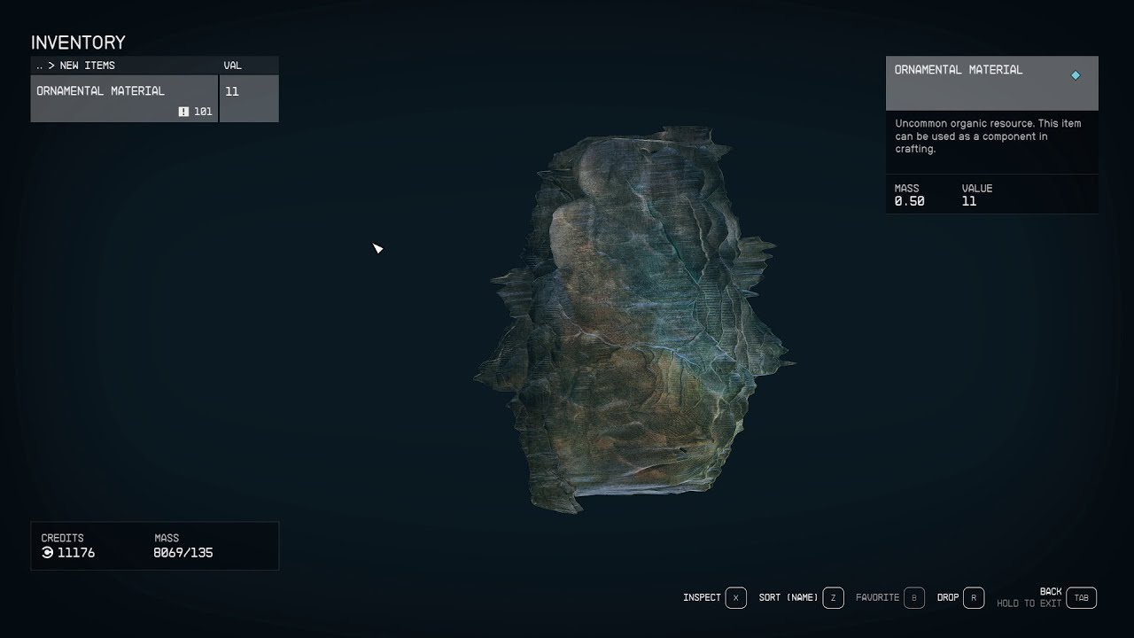 Starfield Ornamental Material Console Command Cheat Code