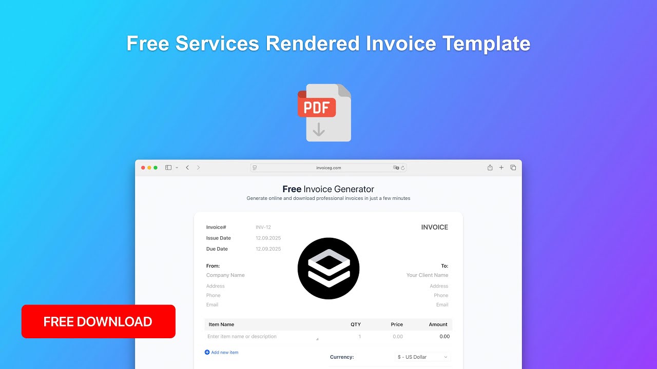 Creating Professional Services Rendered Invoice Template | Invoice Maker Tutorial