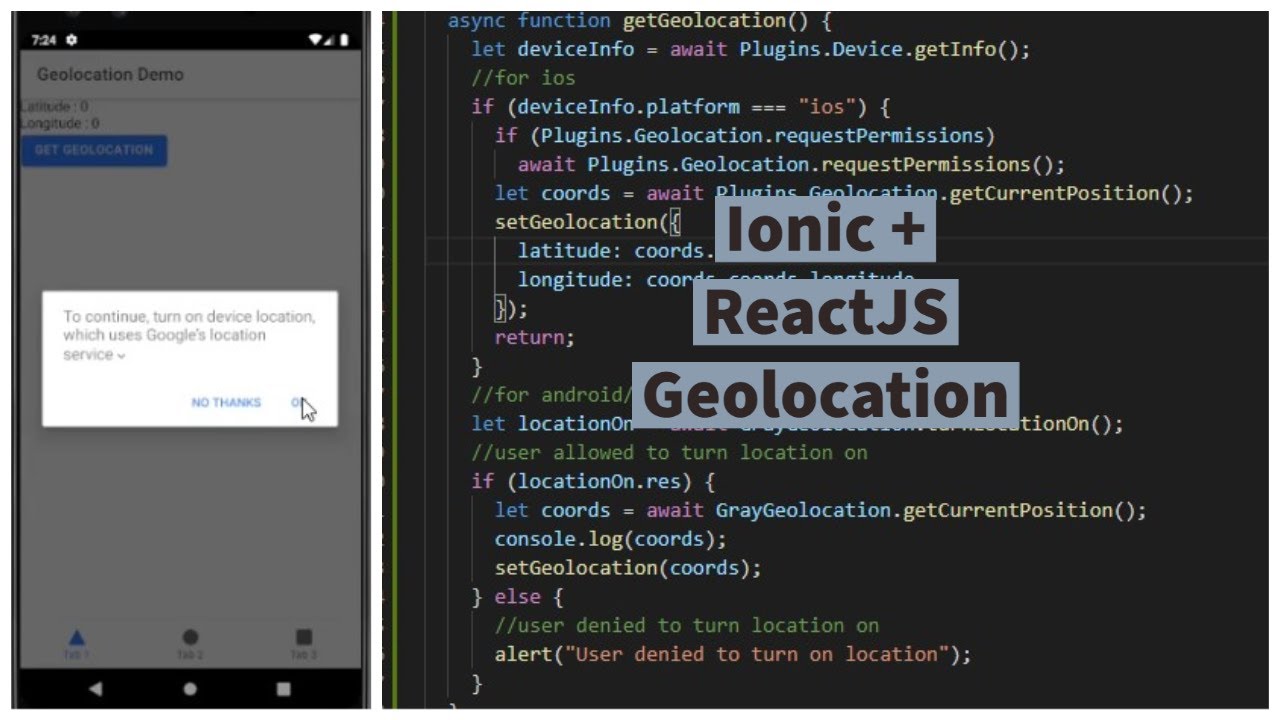 Ionic Capaitor Geolocation Tutorial (ReactJS)