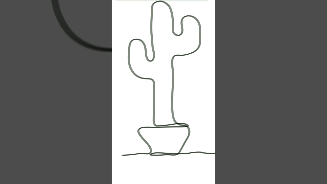 one continuous line drawing 🌵🌵#art #drawing #continuousline