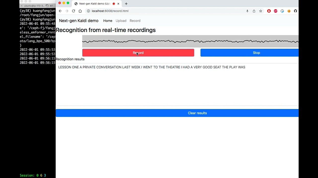 Next gen-kaldi streaming ASR demo with pruned stateless Emformer RNN-T