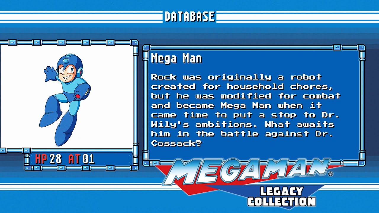 Mega Man Legacy Collection - All Database Entries! (MM1 - MM6)