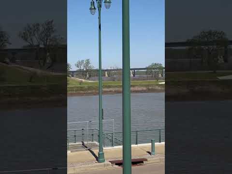 Mississippi river and Hernando de Soto bridge, Memphis, TN. April, 2023