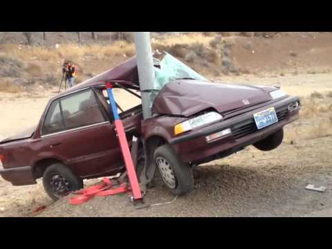 Car crashes into pole in Reno, alcohol suspected watch video Reno Gazette Journal rgj com