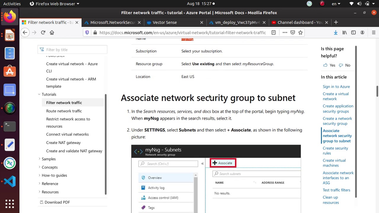 Tutorial: Filter network traffic with a network security group using the Azure portal