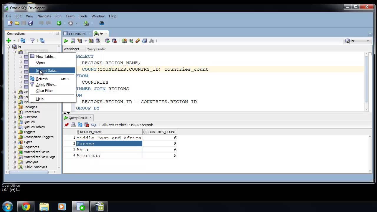 SQL Developer import : sqlvids