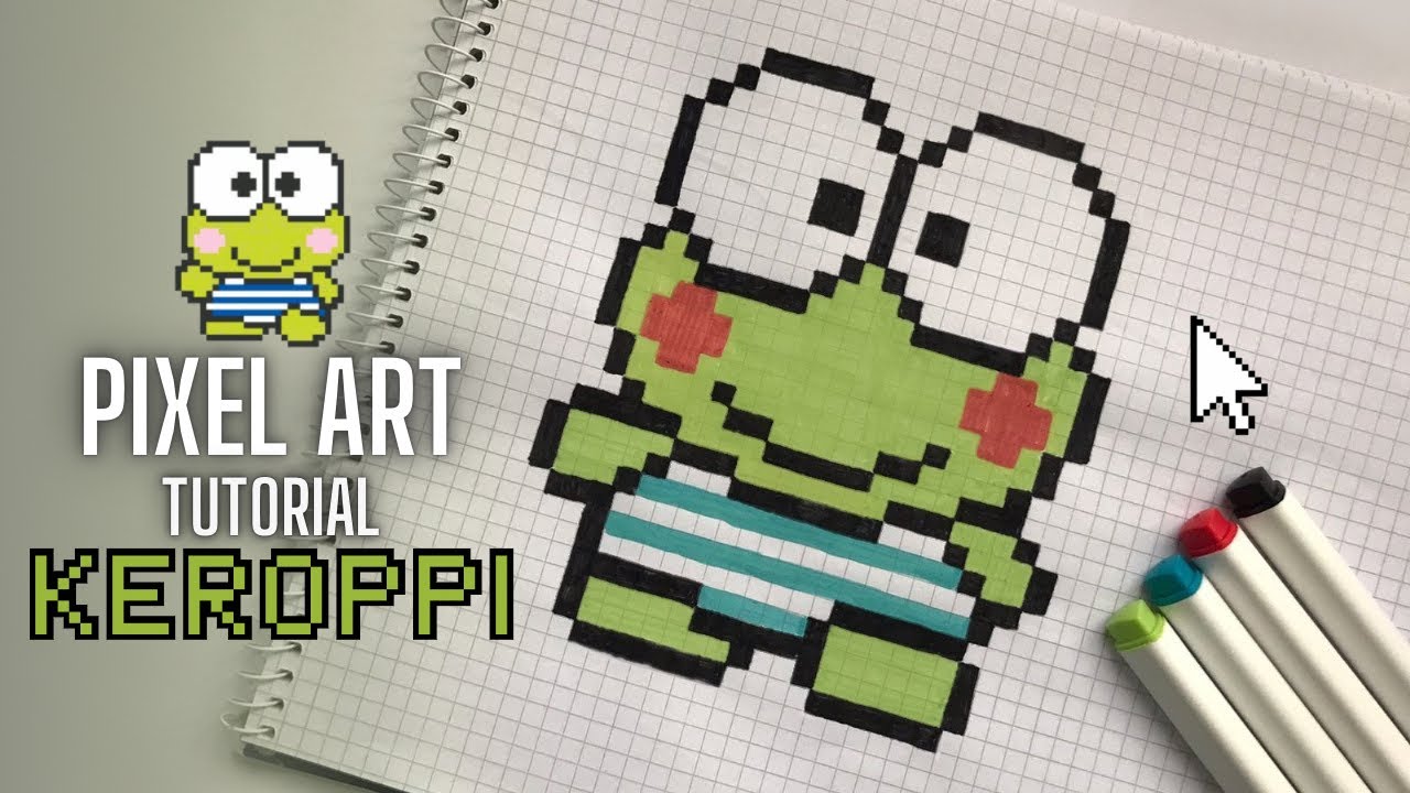 Keroppi Pixel Art Step-by-Step Tutorial! 🐸 | Cute Sanrio Drawing Guide ✨