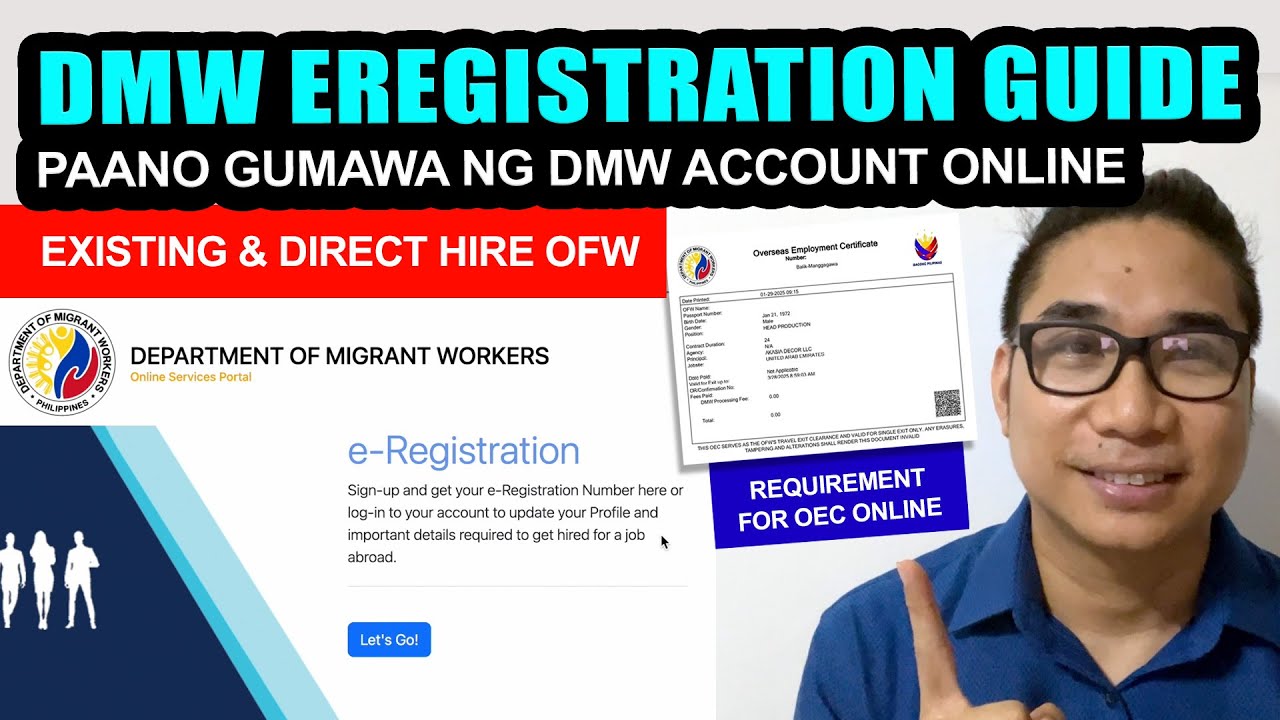 DMW Eregistration Tutorial 2025 | POEA OEC Online Balik Manggagawa 2025 DMW Ereg Tutorial PART 1