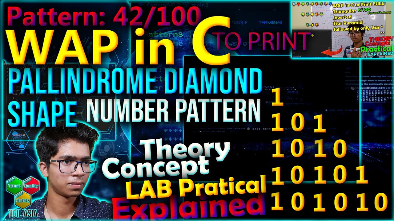 Number Pattern 42 | Printing Binary Number Pattern in C | Triangular Shape C Programming Tutorials |
