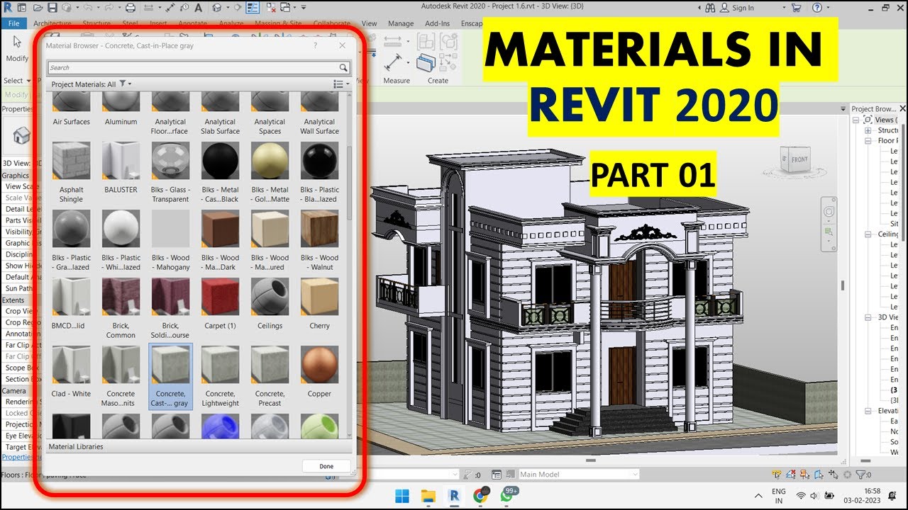 Materials In Revit Part 01 | Creating and Applying Material