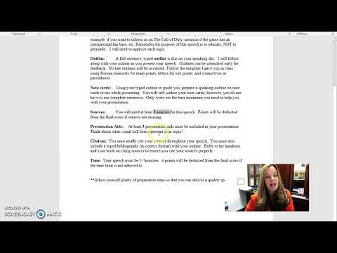 Informative Speech Guidelines