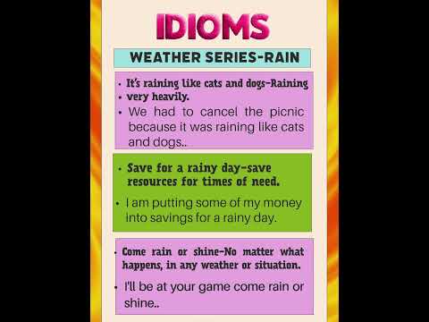 Idioms- Weather Series’Rain’⛈️☔️