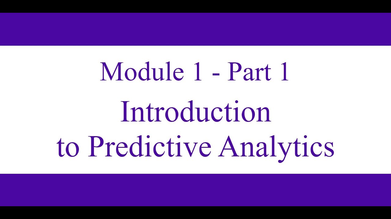 DSCI 622 Module 1 - Part 1: Introduction to Predictive Analytics
