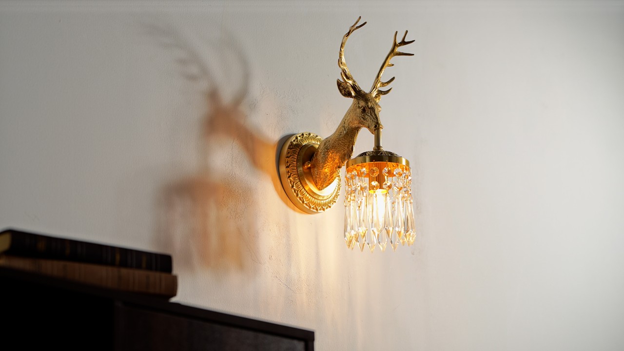 Antler Crystal Wall Lamp