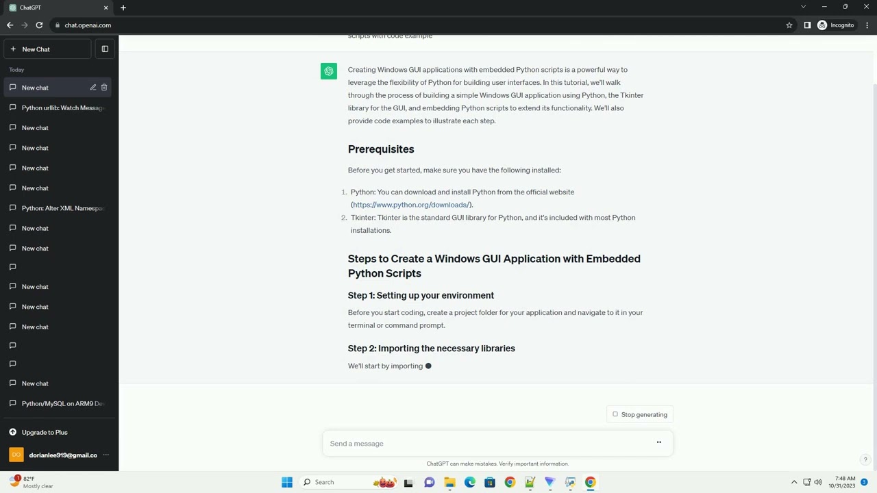 Writing Windows GUI applications with embedded Python scripts
