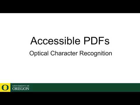 PDF Optical Character Recognition