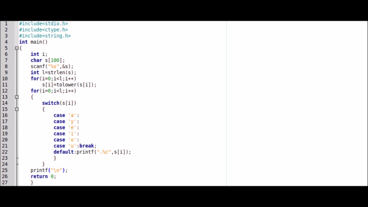 String Task (Codeforces 118A)