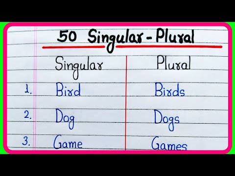 50 Singular and Plural in English Grammar | Singular and Plural Nouns | Singular and Plural words 50