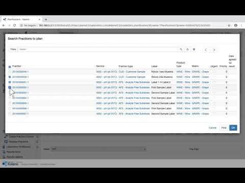 Kalenis LIMS & ERP: Sample Plan Demo