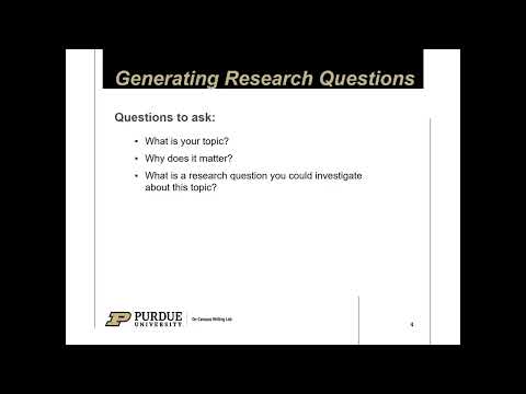 Articulating a Research Agenda