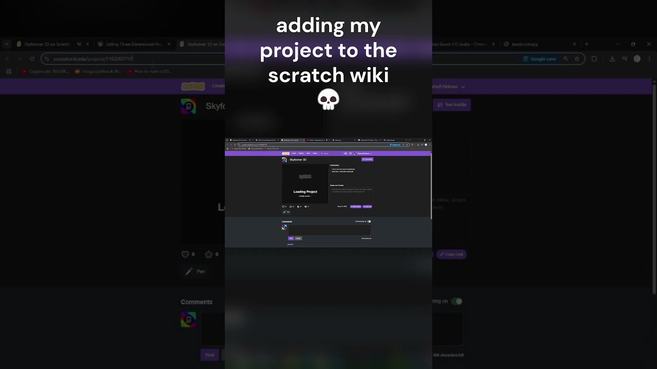 adding my 3d game to the scratch wiki