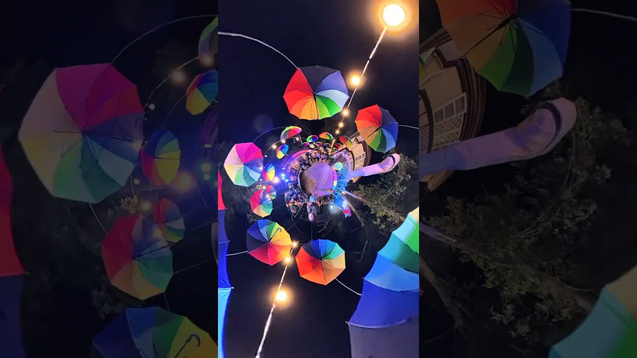 Colorful Umbrellas of Talisay City Pavilion #travel #love #light #insta360x5 #bacolodcity