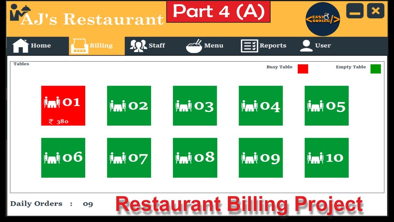 Java Project Tutorials - Part 4(A). Restaurant Billing System Project in java.