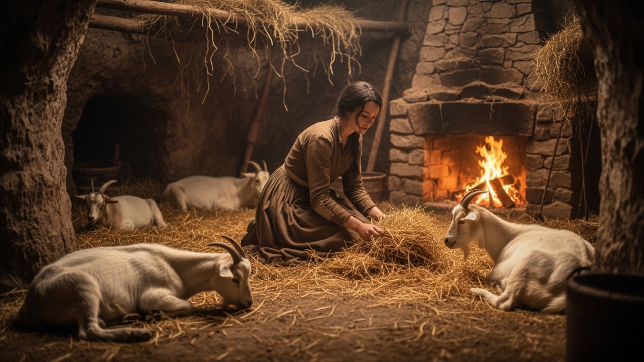 Abandonada a los 18 con solo cabras... ¡Cavó un refugio secreto en la colina para sus cabras!