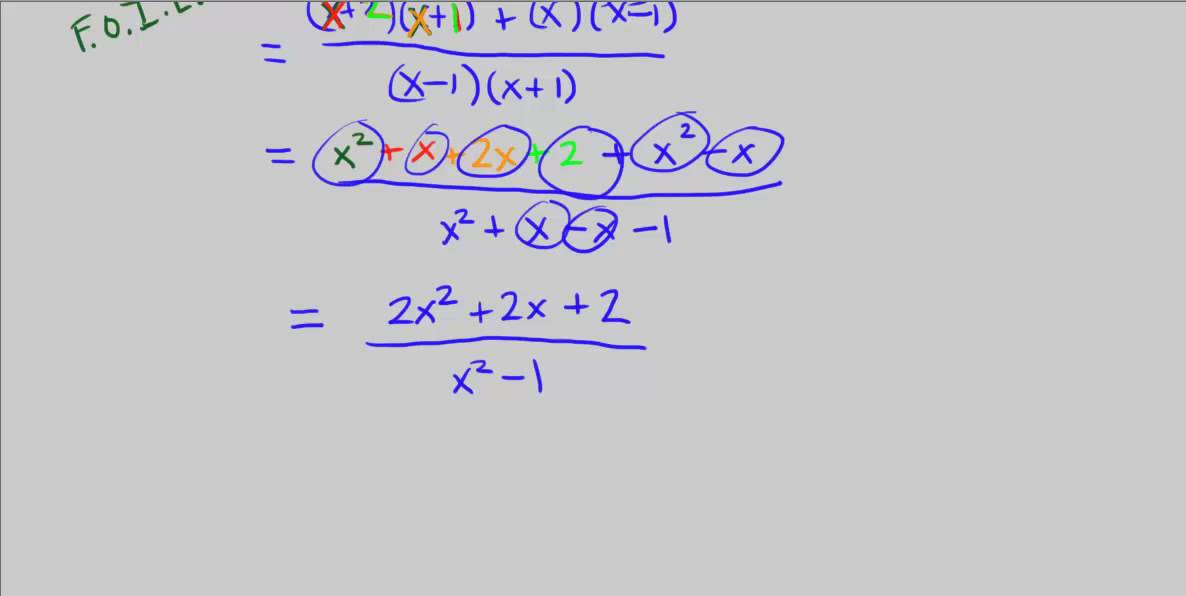 CPM Precalculus 2-77 - Adding rational expressions