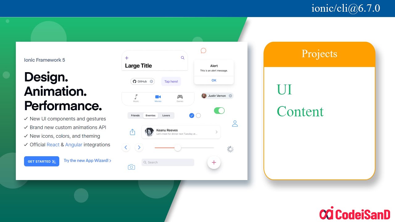 Content ionic 5 UI tutorial